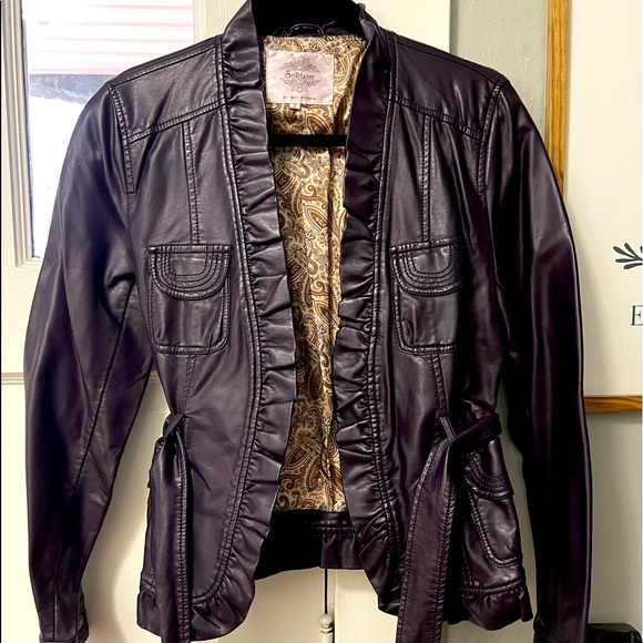 Solitaire | Jackets & Coats | Solitaire Leather Purple Jacket | Poshmark